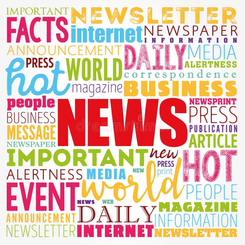 NEWS Word Cloud Collage, Business Concept Background Stock Illustration ...
