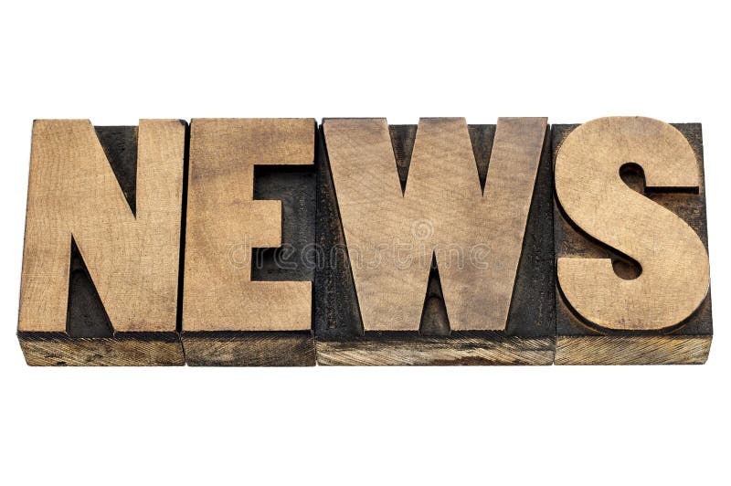 News Word Typography in Letterpress Wood Type Stock Image - Image of ...