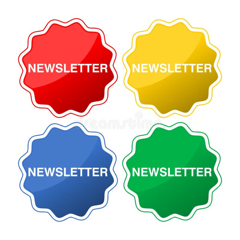 Red newsletter button stock vector. Illustration of vector - 10131767