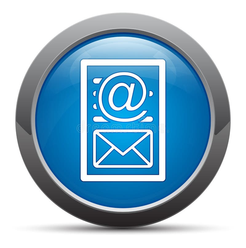 Newsletter Document Page Icon Glass Shiny Blue Round Button Isolated ...