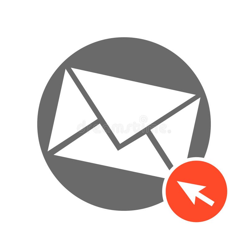 Newsletter or E-Mail Online - Red Arrow and Grey Button Stock ...