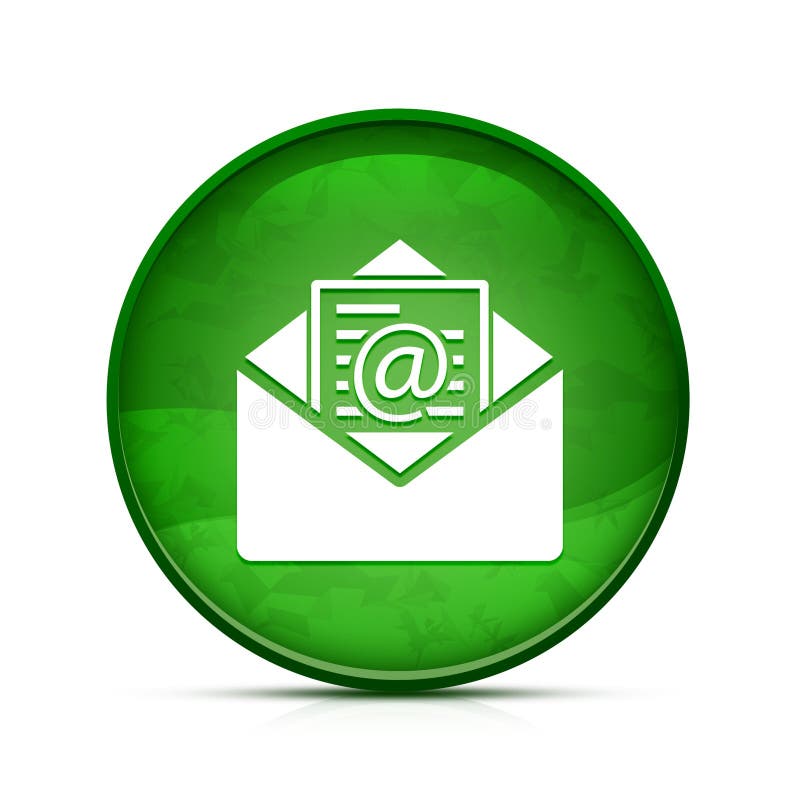 Newsletter Email Help Icon on Classy Splash Green Round Button ...