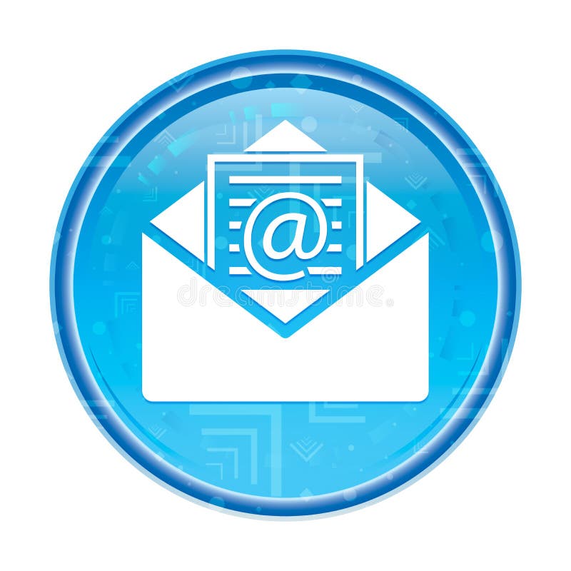 Newsletter Email Icon Eyeball Blue Round Button Stock Illustration ...