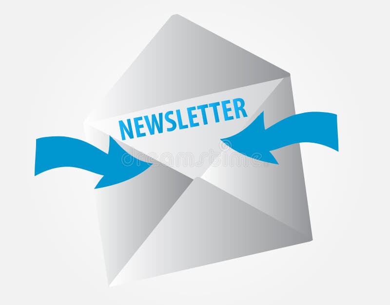 Newsletter in Envelope Icon, Color, Line, Outline Vector Sign, Linear ...