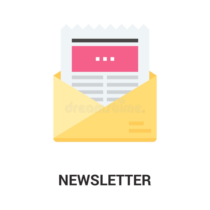 Newsletter Flat Icon Design Concept Stock Vector - Illustration of ...