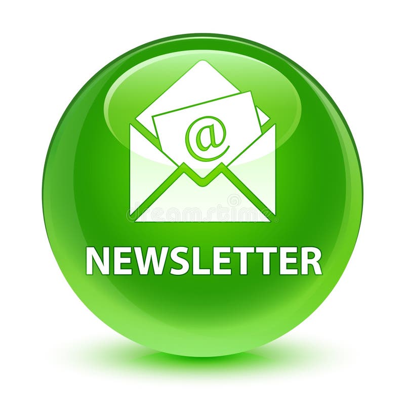 Newsletter Glassy Green Round Button Stock Illustration - Illustration ...
