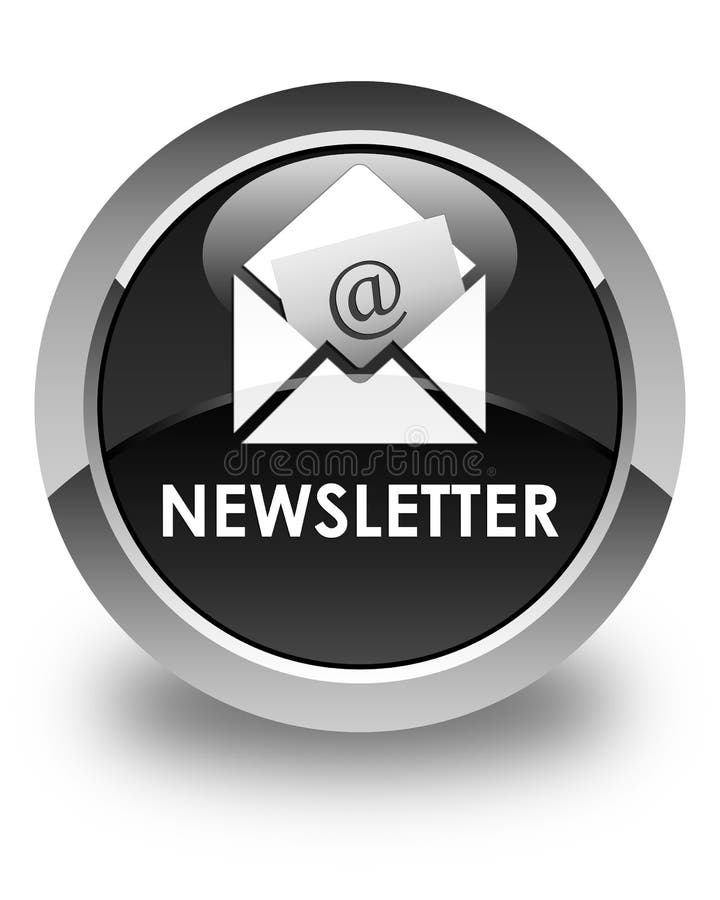 Newsletter Glossy Black Round Button Stock Illustration - Illustration ...