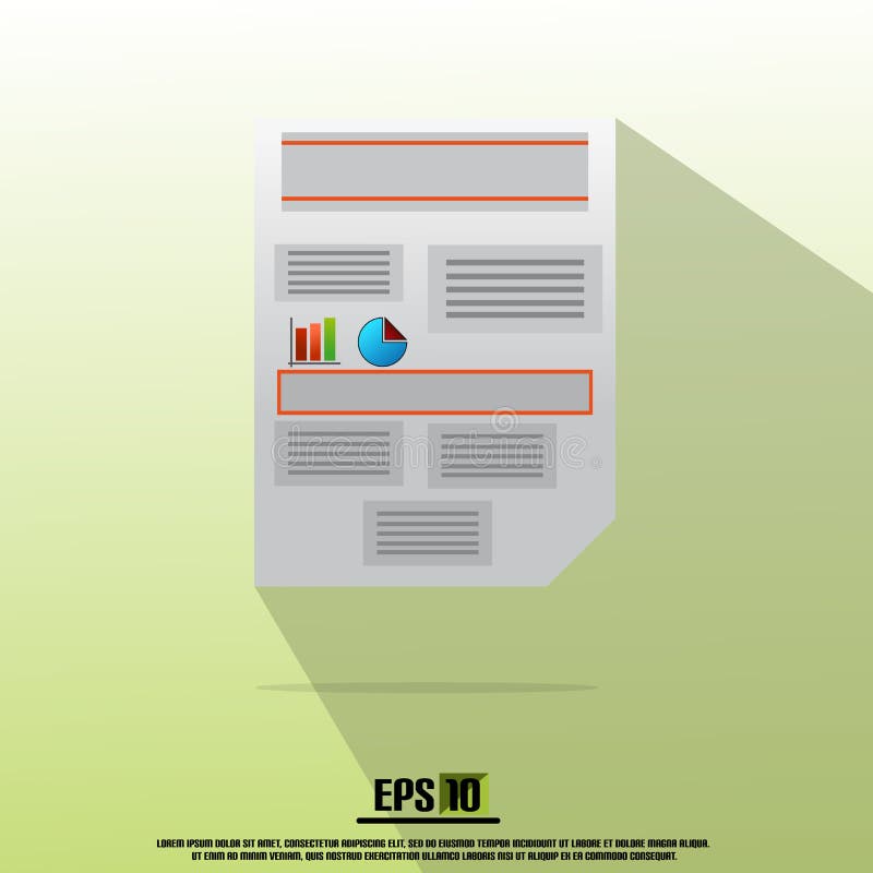 Newsletter with Graph and Text with Background Stock Illustration ...