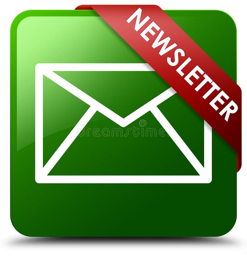 Newsletter Green Square Button Stock Illustration - Illustration of ...