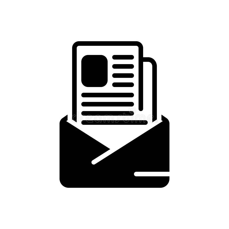 Black Solid Icon for Newsletter, Journal and Sheet Stock Vector ...