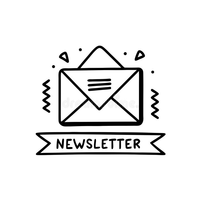 Newsletter with Open Envelope Design for Email Marketing and ...