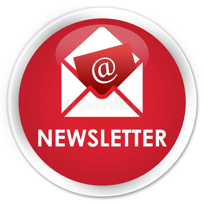 Newsletter Premium Red Round Button Stock Illustration - Illustration ...