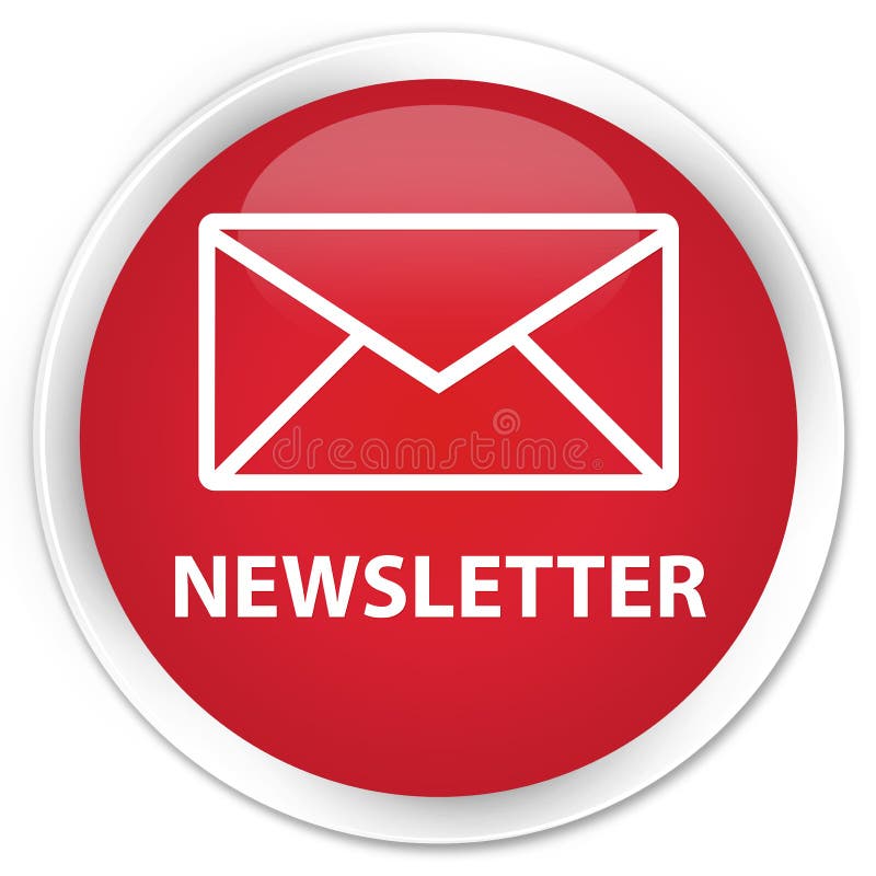 Newsletter Premium Red Round Button Stock Illustration - Illustration ...