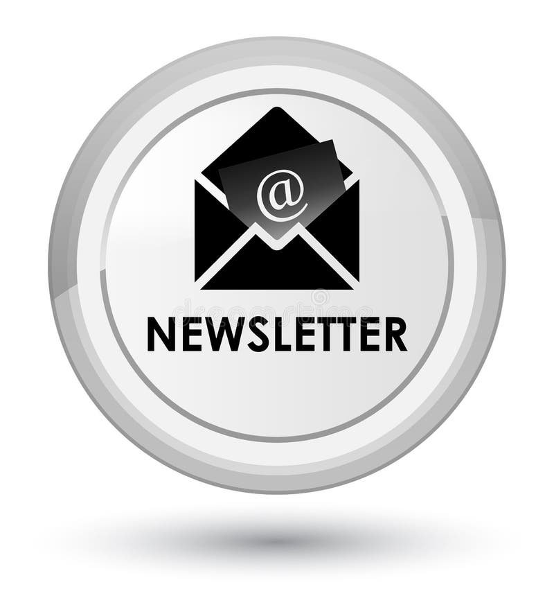 Newsletter Prime White Round Button Stock Illustration - Illustration ...