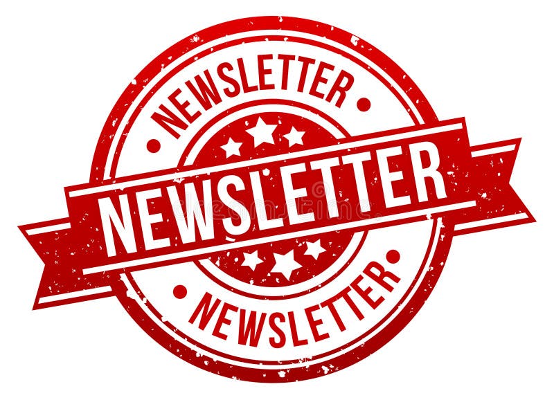 Newsletter Stamp Button Banner Badge in Red Stock Illustration ...