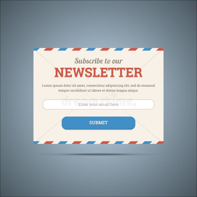 Newsletter Subscribe Form for Web and Mobile. Stock Vector ...