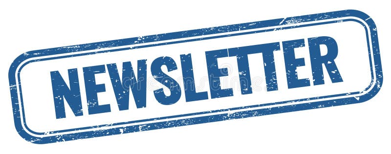 NEWSLETTER Text on Blue Grungy Vintage Stamp Stock Illustration ...