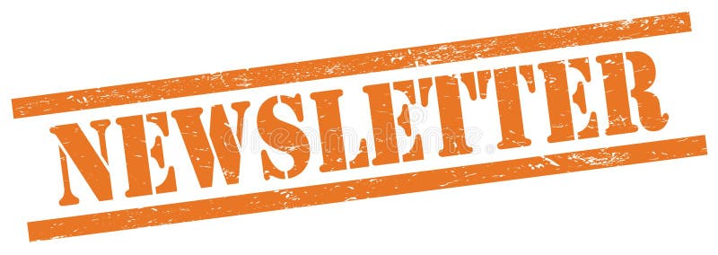 NEWSLETTER Text on Orange Grungy Rectangle Stamp Stock Illustration ...