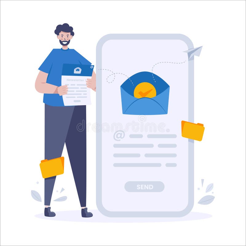 Newsletter Update Illustration Stock Vector - Illustration of digital ...