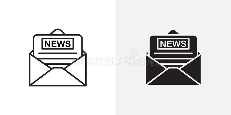 Newsletter vecor icon set stock vector. Illustration of button - 340376669