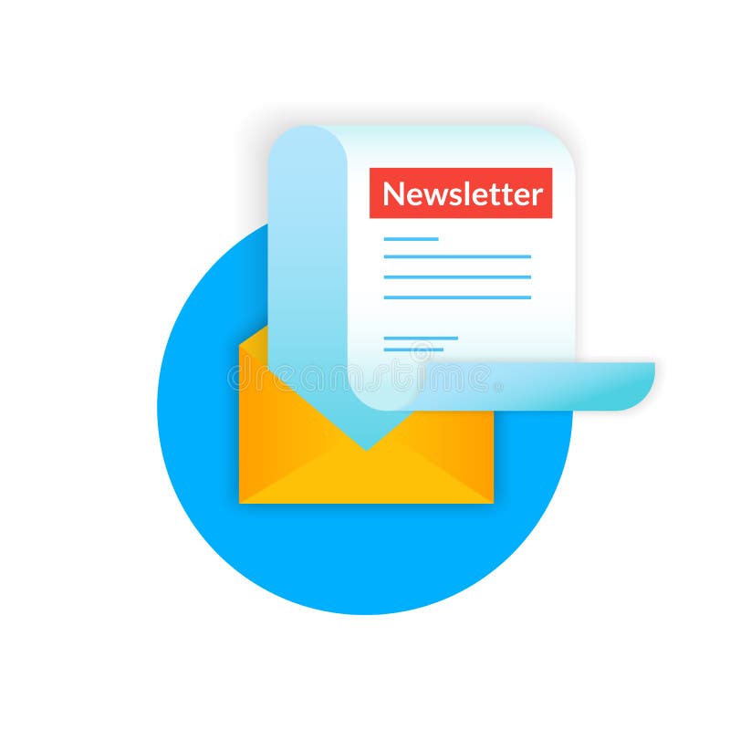 Newsletter stock vector. Illustration of mailbox, email - 53053816