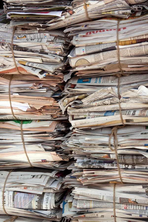 Trash of Old Newspaper for Recycling, Editorial Image - Image of ...