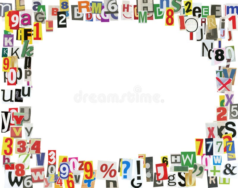 Newspaper abc frame stock illustration. Illustration of numbers - 18288945