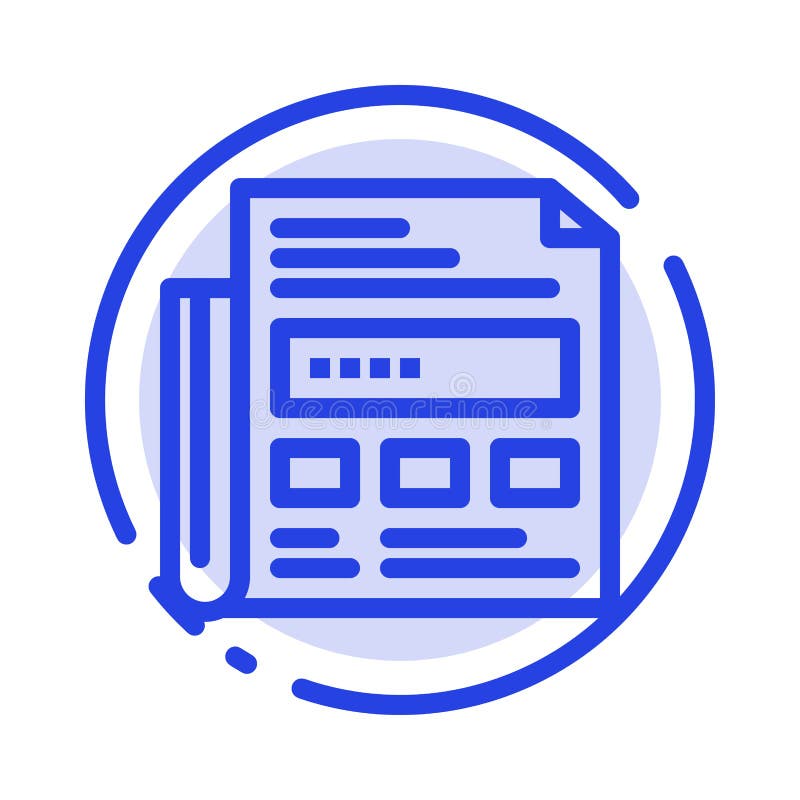 Newspaper, Ad, Paper, Headline Blue Dotted Line Line Icon Stock Vector ...