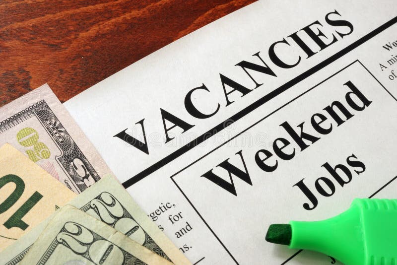 Newspaper with Ads Weekend Jobs Vacancy. Stock Photo - Image of ...
