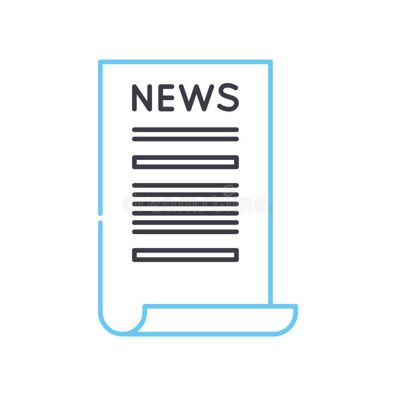 Newspaper Ads Line Icon, Outline Symbol, Vector Illustration, Concept ...