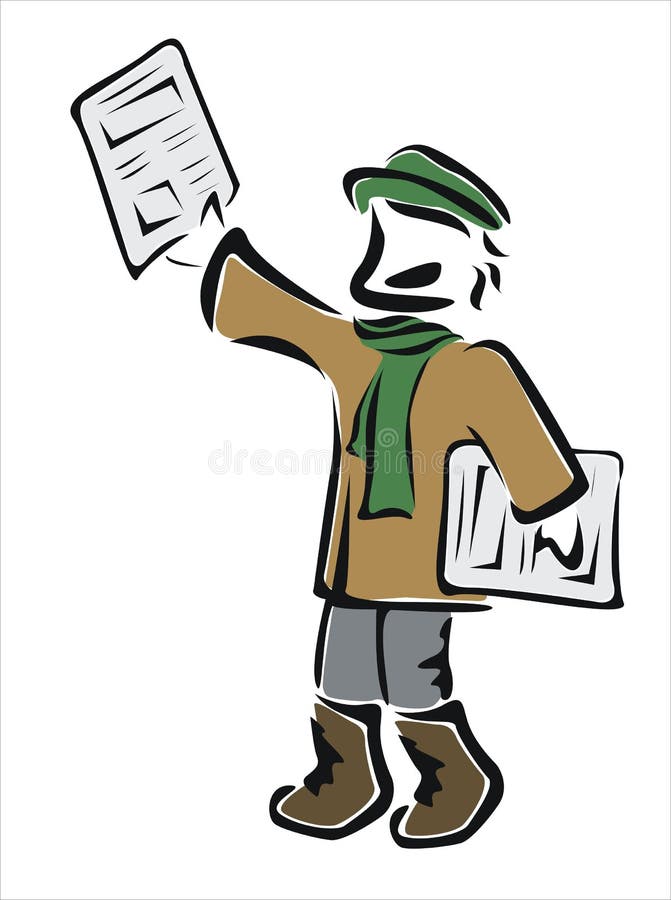Paperboy Selling News Papers Vector Llustration Stock Vector ...
