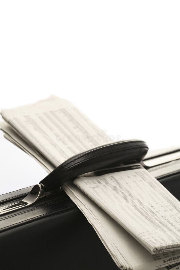 Newspaper on Briefcase. Conceptual Image Stock Image - Image of working ...