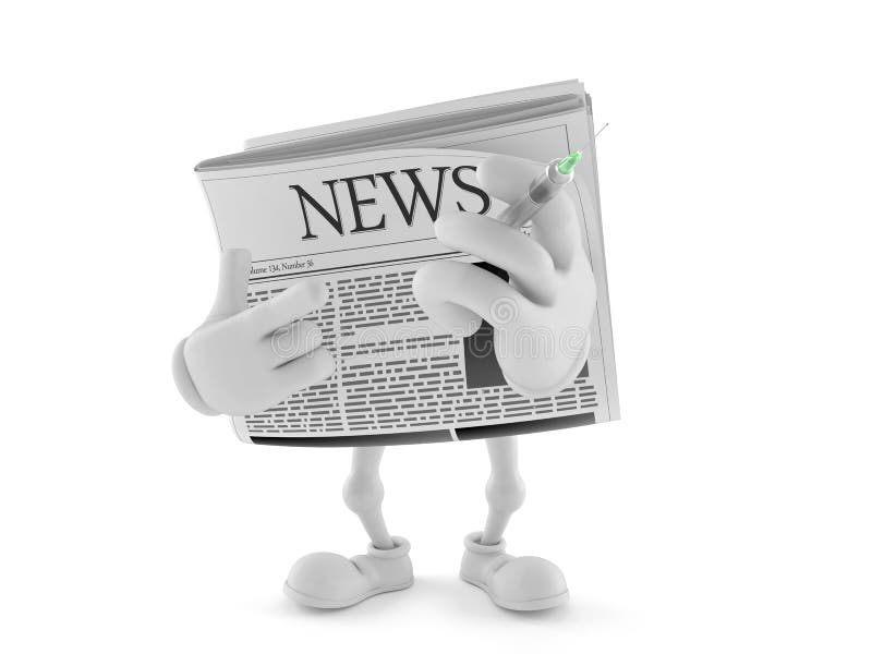 Newspaper Character with News Headline Stock Vector - Illustration of ...