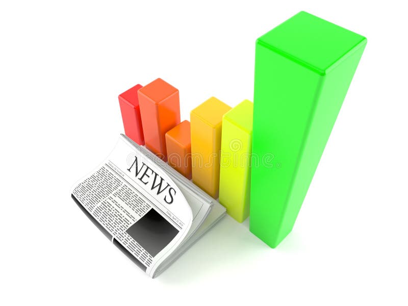 Newspaper with chart stock illustration. Illustration of multicolor ...