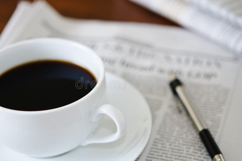 Newspaper and Coffee stock photo. Image of finance, article - 18357498