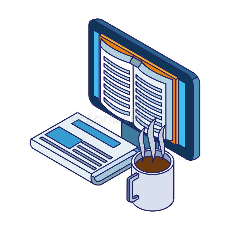 Coffee Mug And Newspaper, Colorful Design Stock Vector - Illustration ...