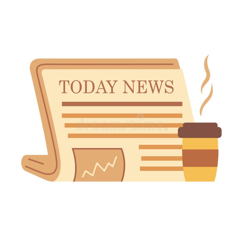 Newspaper with Coffee News of the Day, Vector Illustration Stock ...