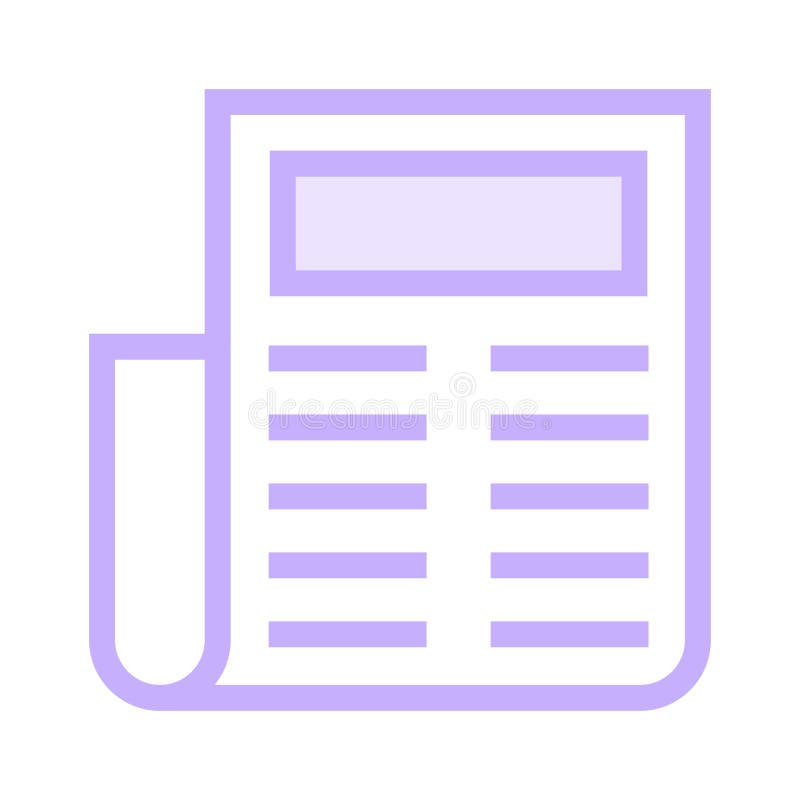 Newspaper Color Icon Set Isolated on White Background Stock Vector ...