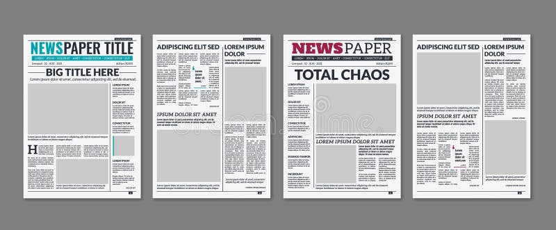 Newspaper Column. Printed Sheet of News Paper with Article Text and ...