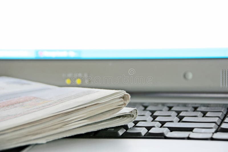 Newspaper and Computer stock image. Image of read, newspaper - 4807129