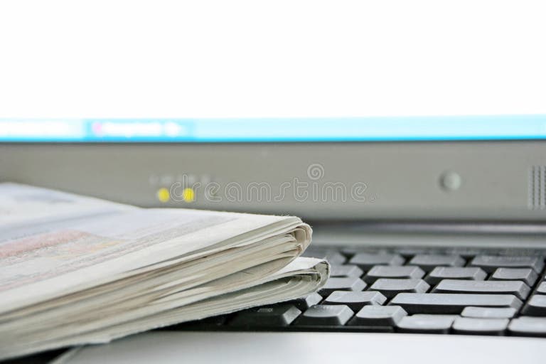 Newspaper and Computer stock image. Image of read, newspaper - 4807129