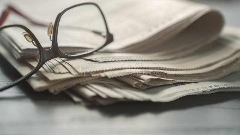 Newspaper Concept on the Desk Stock Image - Image of interior, computer ...