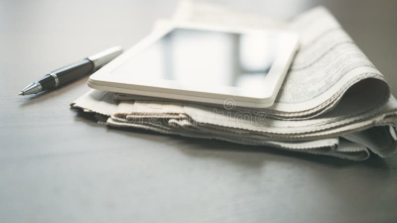 Newspaper Concept on the Desk Stock Image - Image of desk, business ...