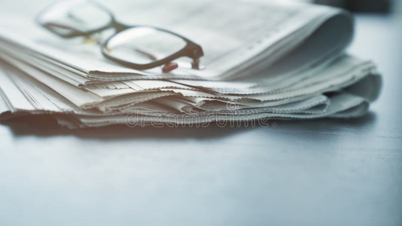 Newspaper Concept on the Desk Stock Photo - Image of communication ...