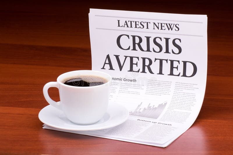 The Newspaper CRISIS AVERTED Stock Photo - Image of publication ...