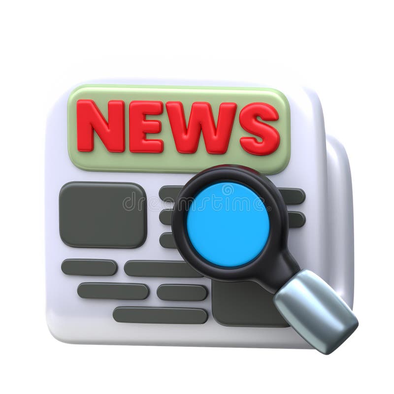 Newspaper 3D Icon Illustration Stock Illustration - Illustration of ...