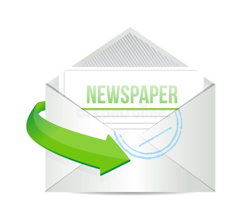 Newspaper Email Information Concept Stock Illustration - Illustration ...