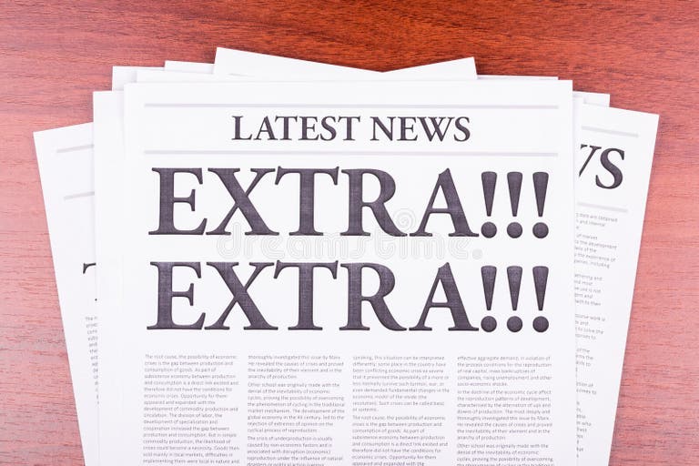 The newspaper Extra! stock photo. Image of press, text - 24459326
