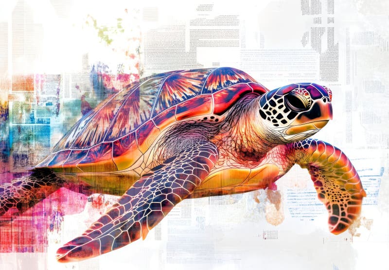 Newspaper Features an Environmental Illustration with a Stock Turtle ...