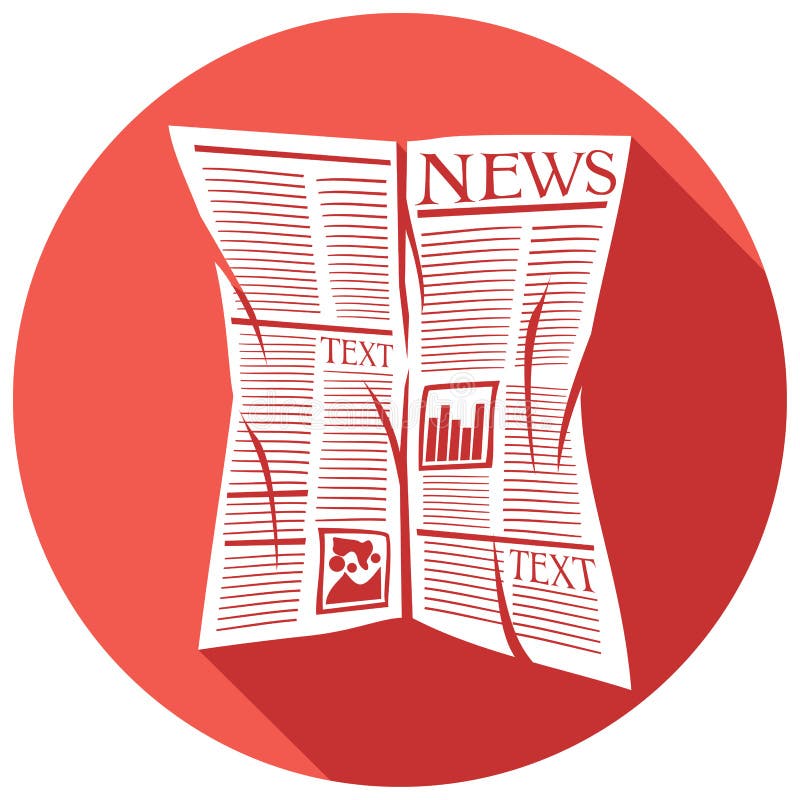Newspaper flat icon stock vector. Illustration of document - 207651605